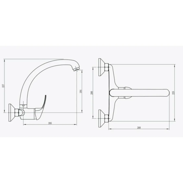 Monocomando Cocina de Pared Salida Alta Granada – Cerámicas Uruguay